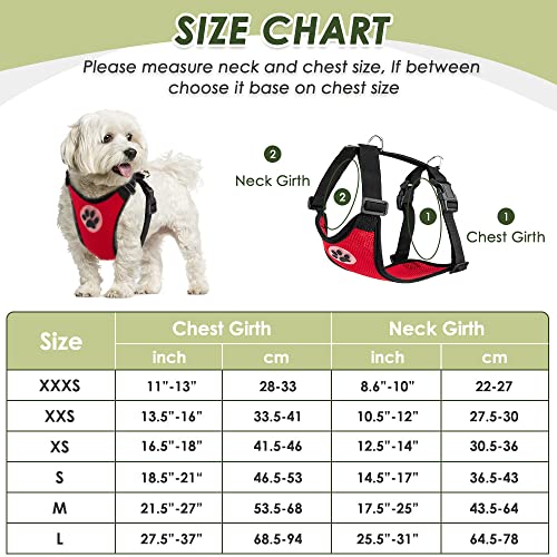 SlowTon Dog Seat Belt Car Harness Set - Adjustable Dog Seatbelt with Carabiner for Most Cars, Breathable Dog Vest Harness Padded with Car Safety Leash for Small Medium Large Dogs Puppy Cats(Red M)