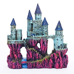 miracliy castle aquarium decoration for fish tank, large resin castle decor for fish hideaway