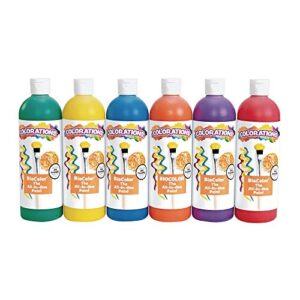 BioColor 16 oz. Rainbow, 6 Pack, Paint, Arts and Crafts, School Art Supplies, Painting Supplies, Paints, Washable Paint, Non Toxic Paint, Craft Paint, Paint for Kids