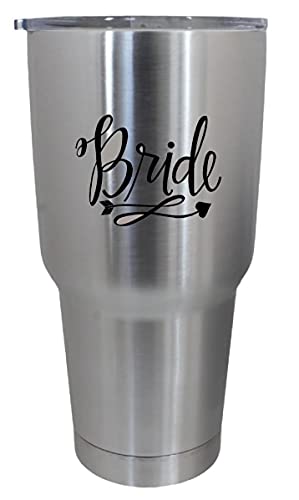 Epic Designs Cups drinkware tumbler sticker - BRIDE - Wedding bridal party sticker decal (Black)