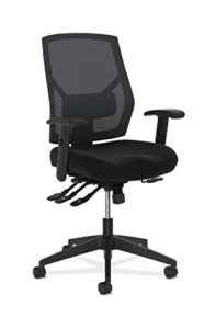 hon crio high-back task chair -mesh back computer chair with asynchronous control for office desk, in black (hvl582)