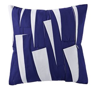 christian siriano decorative pillow square pillow, 18", navy white slash