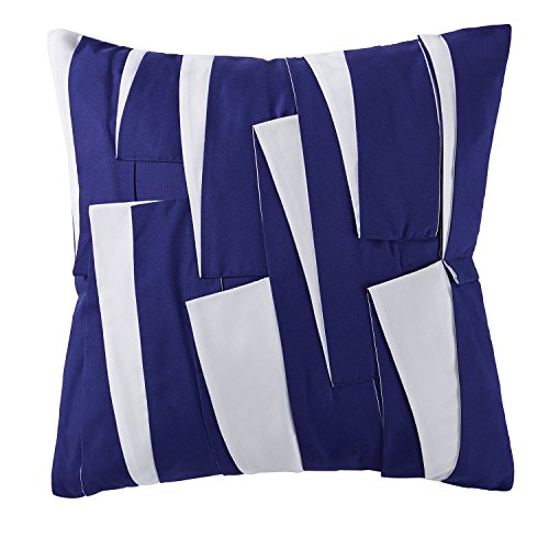 Christian Siriano Decorative Pillow Square Pillow, 18", Navy White Slash