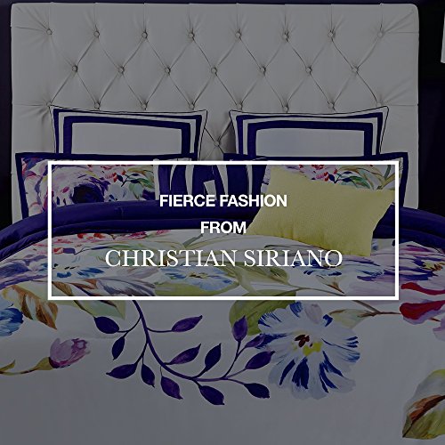 Christian Siriano Decorative Pillow Square Pillow, 18", Navy White Slash