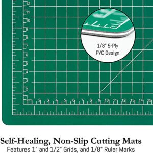 WA Portman Craft Cutting Mat Metal Ruler & Craft Knife Set - 24x36 Inch Self Healing Craft Cutting Mat - Hobby Knife Set - 10 Crafting Knife Blades - 36 Inch Cork-Backed Ruler - Precision Knife Set