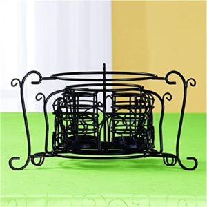 Collections Etc Metal Buffet Organizer with Scroll Design, 7-Piece Set for Plates, Napkins and Cutlery