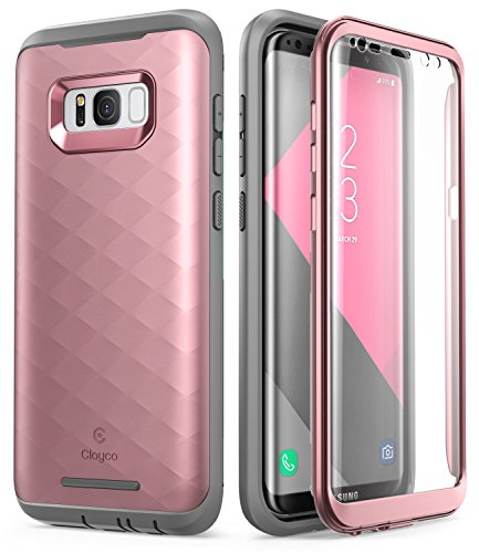 Galaxy S8 Case, Clayco [Hera Series] [Updated Version] Full-Body Rugged Case with Built-in Screen Protector for Samsung Galaxy S8 (2017 Release) (Rosegold)