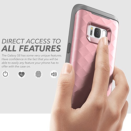 Galaxy S8 Case, Clayco [Hera Series] [Updated Version] Full-Body Rugged Case with Built-in Screen Protector for Samsung Galaxy S8 (2017 Release) (Rosegold)