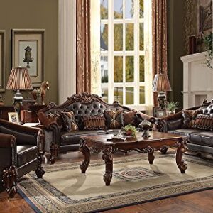 ACME Vendome II Loveseat w/3 Pillows - 53131 - 2-Tone Dark Brown PU & Cherry