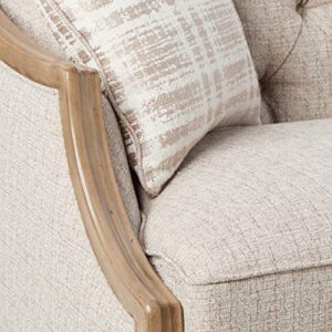 ACME Chelmsford Loveseat w/2 Pillows - 56051 - Beige Fabric & Antique Taupe