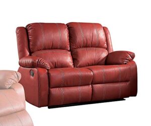 acme zuriel loveseat (motion) - 52151 - red pu