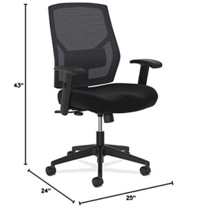 HON Crio High-Back Task Chair - Fabric Mesh Back Computer Chair for Office Desk, in Black (HVL581)