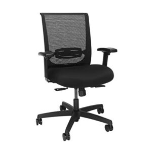 hon convergence mesh back task chair with height-adjustable arms, in black