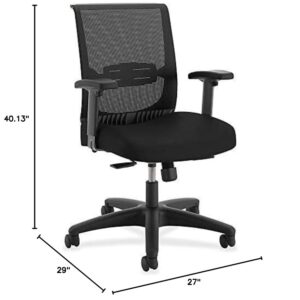 HON Convergence Mesh Back Task Chair with Height-Adjustable Arms, in Black