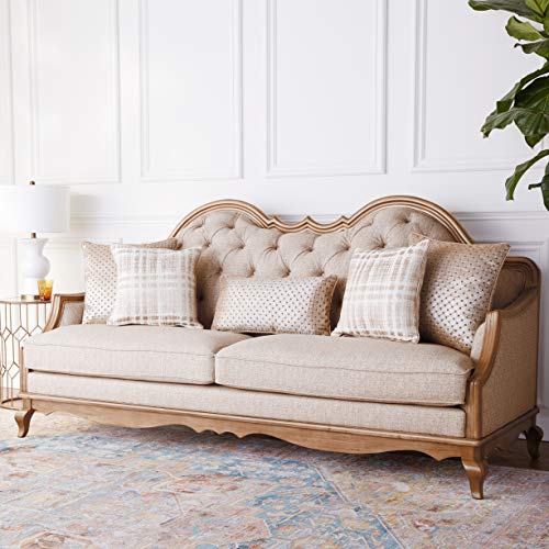 ACME Chelmsford Sofa w/5 Pillows - 56050 - Beige Fabric & Antique Taupe