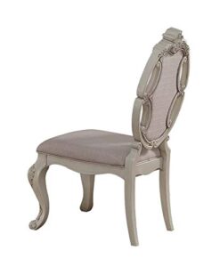 acme ragenardus side chair (set-2) - 61282 - fabric & antique white