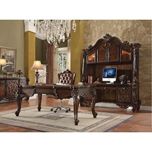 acme versailles executive chair w/swivel & lift - 92282 - 2-tone light brown pu & cherry oak