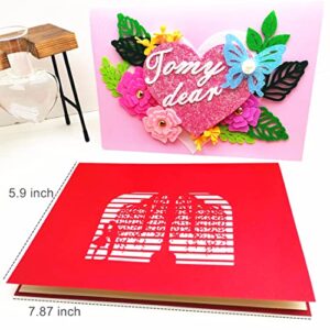 2-Packed 3D Pop Up Willow Cards Greeting Cards for Congratulation, for Special Day, Birthday or Wedding Congratulation, with Envelope (Combination 31)