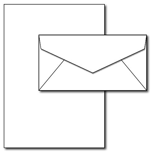 Blank Letterhead Paper & Envelopes - 40 Sets - Unique Executive Size (7" x 10") Paper with Matching Envelopes - Great for Business or Personal Letters