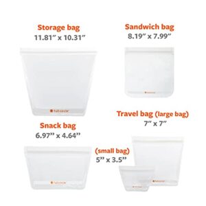 Full Circle Ziptuck Reusable Multi-Use Leak Food-Safe Storage, BPA-Free, Set of 2 Sandwich Bags, Dinosaur