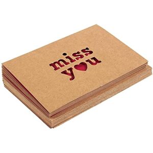 Romantic Die Cut Greeting Cards with Envelopes for Valentine's, Anniversaries (4 x 6 In, 12 Pack)