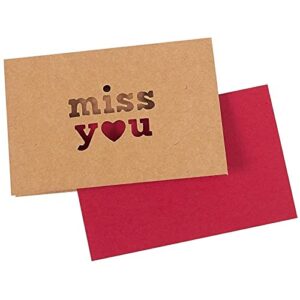 Romantic Die Cut Greeting Cards with Envelopes for Valentine's, Anniversaries (4 x 6 In, 12 Pack)