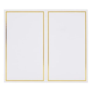 100 Pack Name Cards for Table Setting, Tent Place Cards with Gold Foil Border for Wedding, Banquets, Events, Reserved Seating, Tent Place Cards Blank (3.5 x 2 In)