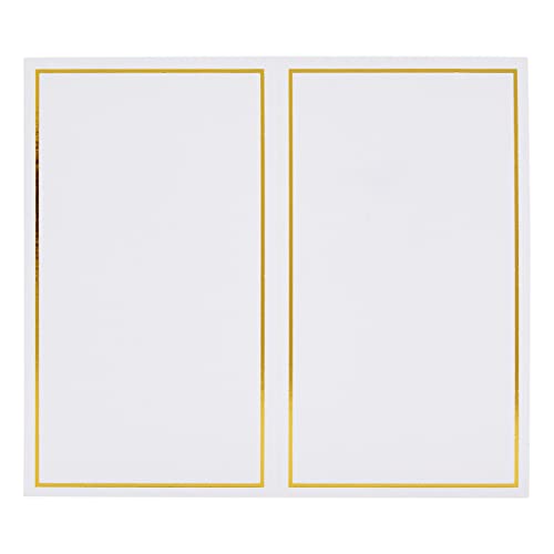 100 Pack Name Cards for Table Setting, Tent Place Cards with Gold Foil Border for Wedding, Banquets, Events, Reserved Seating, Tent Place Cards Blank (3.5 x 2 In)