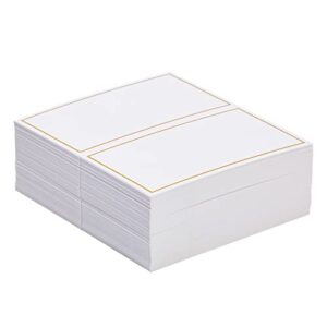 100 Pack Name Cards for Table Setting, Tent Place Cards with Gold Foil Border for Wedding, Banquets, Events, Reserved Seating, Tent Place Cards Blank (3.5 x 2 In)