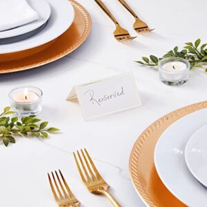 100 Pack Name Cards for Table Setting, Tent Place Cards with Gold Foil Border for Wedding, Banquets, Events, Reserved Seating, Tent Place Cards Blank (3.5 x 2 In)