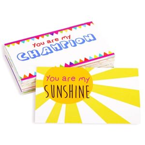 60-Pack Motivational Lunch Box Notes for Kids, Single-Sided Blank Inspirational Cards in 30 Designs, Cute, Encouraging Joke Cards for Lunchbox Essentials (2x3.5 in)