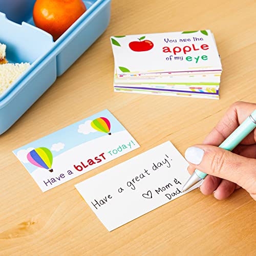 60-Pack Motivational Lunch Box Notes for Kids, Single-Sided Blank Inspirational Cards in 30 Designs, Cute, Encouraging Joke Cards for Lunchbox Essentials (2x3.5 in)