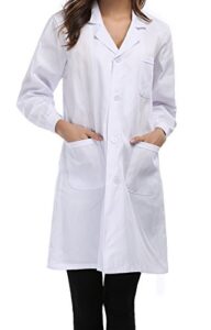 taylor eddie women's white full length lab coat with three pockets