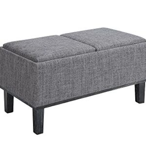 Convenience Concepts Designs4Comfort Brentwood Storage Ottoman, Gray Fabric