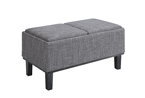 Convenience Concepts Designs4Comfort Brentwood Storage Ottoman, Gray Fabric