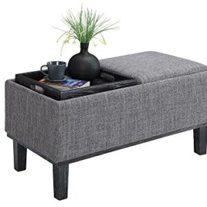 Convenience Concepts Designs4Comfort Brentwood Storage Ottoman, Gray Fabric