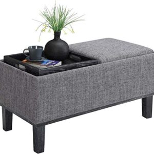 Convenience Concepts Designs4Comfort Brentwood Storage Ottoman, Gray Fabric