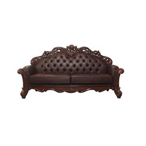 ACME Vendome Loveseat w/2 Pillows - - Cherry PU