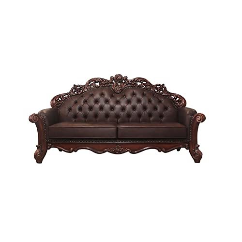 ACME Vendome Loveseat w/2 Pillows - - Cherry PU