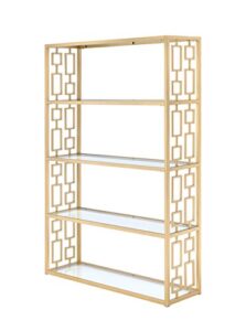 acme blanrio bookshelf - - gold & clear glass