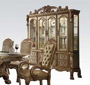 acme dresden hutch & buffet - - gold patina & bone