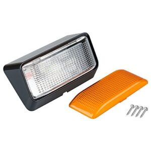 lumitronics rv 12v led exterior porch utility light - clear & amber lenses (black)