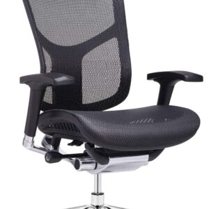 GM Seating Dreem XL Ergonomic Mesh Executive Hi Back, Swivel Chair, Chrome Base with Headrest, Black, Seat Slide, Passive Lumbar Support