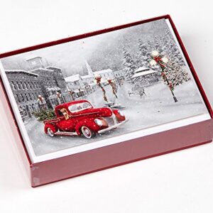 Holiday Ride Christmas Cards - Box of 15 Cards & 16 Foil Lined Envelopes