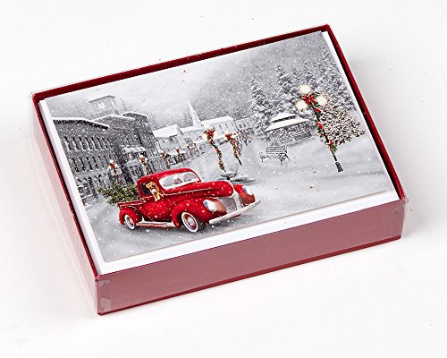 Holiday Ride Christmas Cards - Box of 15 Cards & 16 Foil Lined Envelopes