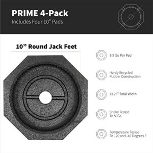 SnapPad Prime Permanently Attached RV Leveling Jack Pad for 10 inch Round Landing Feet (4-pack)