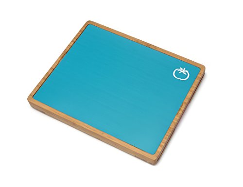 Lipper International Bamboo Wood Cutting Board with 6 Colored Poly Inlay Mats, 16" x 13-1/8" x 1-5/8"