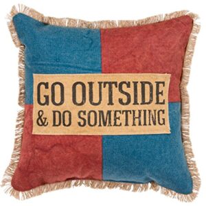 Primitives by Kathy Canvas Go Outside Throw Pillow, 12-Inch Square