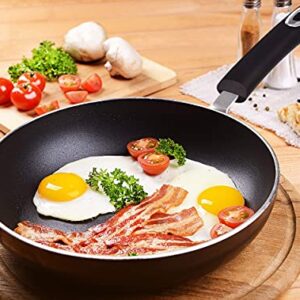 Utopia Kitchen - Saute Fry Pan - Nonstick Frying Pan - 11 Inch Induction Bottom - Aluminum Alloy and Scratch Resistant Body - Riveted Handle (Grey-Black)