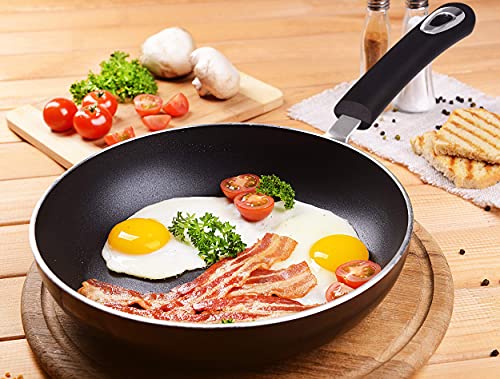 Utopia Kitchen - Saute Fry Pan - Nonstick Frying Pan - 11 Inch Induction Bottom - Aluminum Alloy and Scratch Resistant Body - Riveted Handle (Grey-Black)